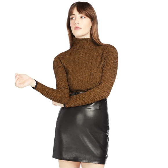 A.L.C. | Sweaters | Alc Carey Top Honey Brown Merino Wool Turtleneck ...